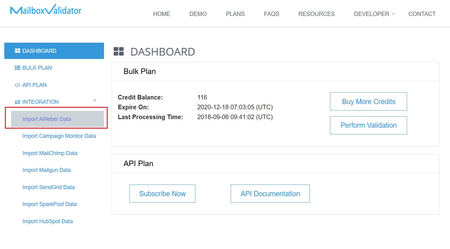 How to import email list from AWeber - MailboxValidator Articles