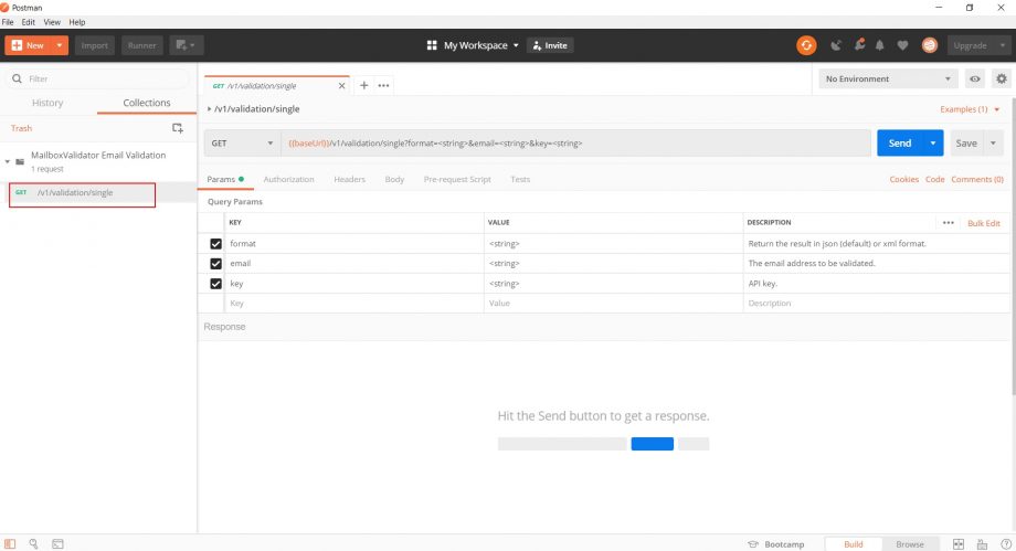 Using Postman to call MailboxValidator Email Validation API - MailboxValidator Articles