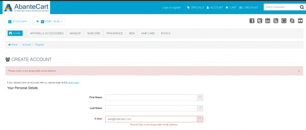 How To Block Invalid Email Sign Up In Abantecart Mailboxvalidator Articles